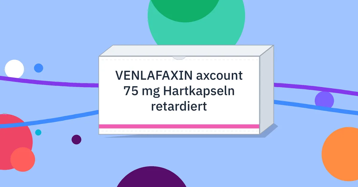 Symbolbild: Packung mit der Aufschrift VENLAFAXIN axcount 75 mg Hartkapseln retardiert (PZN 16753931) – Verfügbarkeit und Bezug in Apotheken in Frankfurt am Main