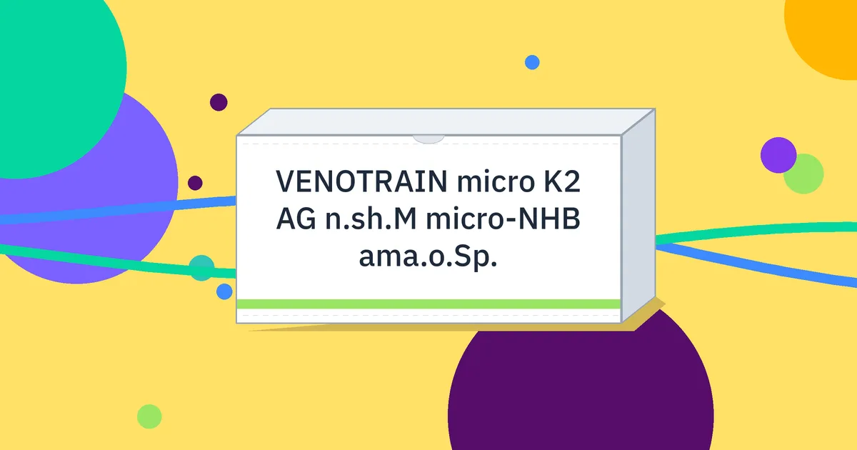 Symbolbild: Packung mit der Aufschrift VENOTRAIN micro K2 AG n.sh.M micro-NHB ama.o.Sp. (PZN 16065875) – Verfügbarkeit und Bezug in Apotheken in Frankfurt am Main