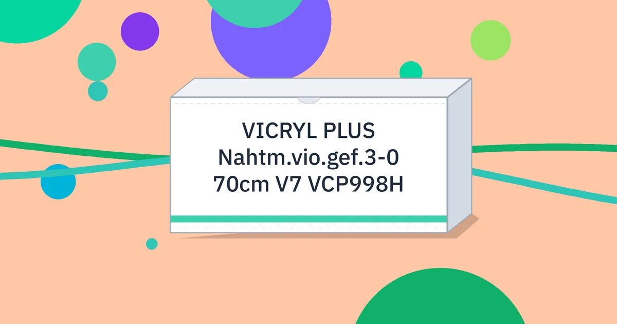 Symbolbild: Packung mit der Aufschrift VICRYL PLUS Nahtm.vio.gef.3-0 70cm V7 VCP998H (PZN 20390374) – Verfügbarkeit und Bezug in Apotheken in Frankfurt am Main