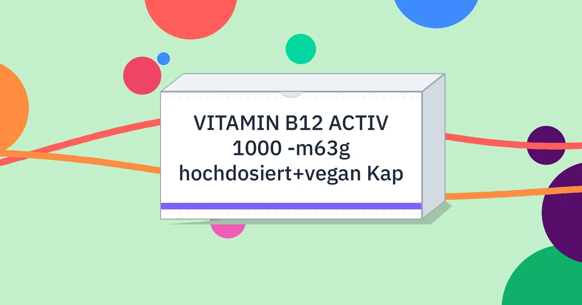 Symbolbild: Packung mit der Aufschrift VITAMIN B12 ACTIV 1000 -m63g hochdosiert+vegan Kap (PZN 19290006) – Verfügbarkeit und Bezug in Apotheken in Frankfurt am Main