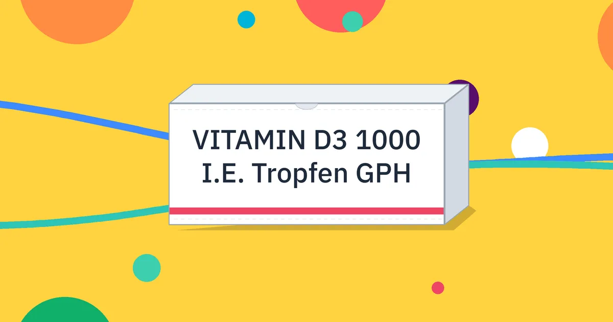 Symbolbild: Packung mit der Aufschrift VITAMIN D3 1000 I.E. Tropfen GPH (PZN 20227409) – Verfügbarkeit und Bezug in Apotheken in Frankfurt am Main