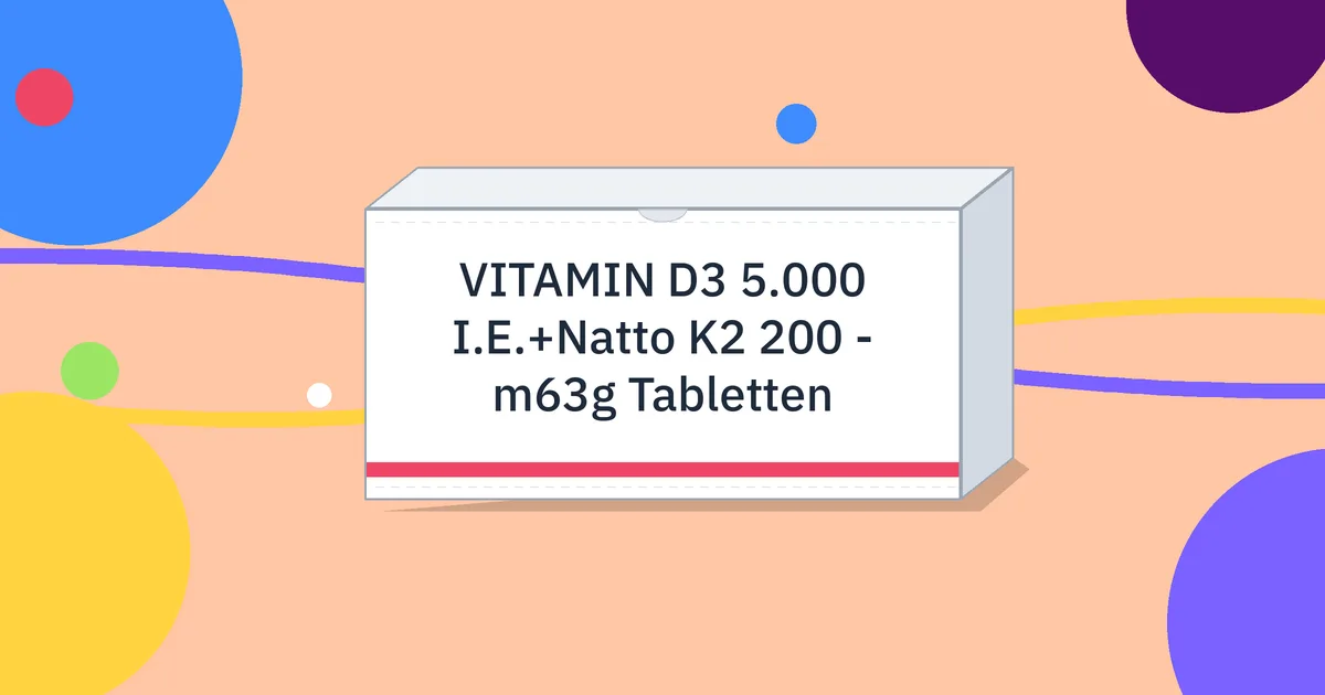 Symbolbild: Packung mit der Aufschrift VITAMIN D3 5.000 I.E.+Natto K2 200 -m63g Tabletten (PZN 16037471) – Verfügbarkeit und Bezug in Apotheken in Frankfurt am Main