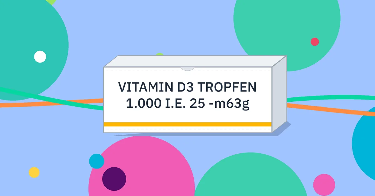 Symbolbild: Packung mit der Aufschrift VITAMIN D3 TROPFEN 1.000 I.E. 25 -m63g (PZN 14347977) – Verfügbarkeit und Bezug in Apotheken in Frankfurt am Main