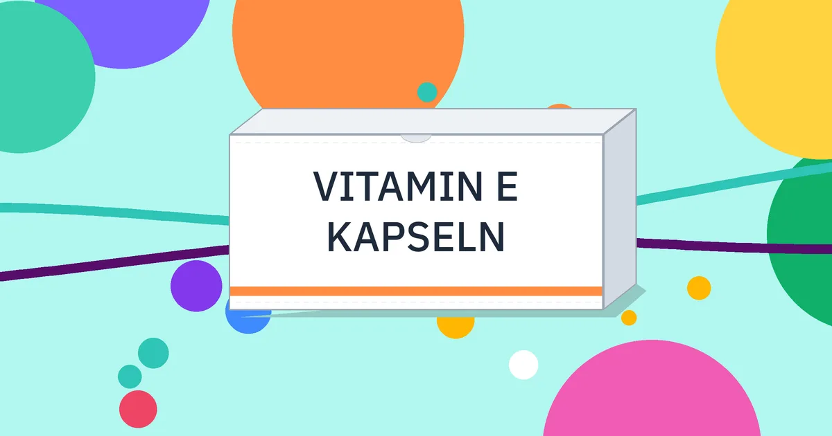 Symbolbild: Packung mit der Aufschrift VITAMIN E KAPSELN (PZN 00728055) – Verfügbarkeit und Bezug in Apotheken in Frankfurt am Main