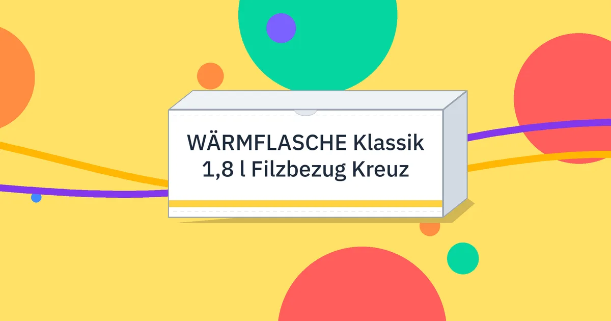 Symbolbild: Packung mit der Aufschrift WÄRMFLASCHE Klassik 1,8 l Filzbezug Kreuz (PZN 11363131) – Verfügbarkeit und Bezug in Apotheken in Frankfurt am Main