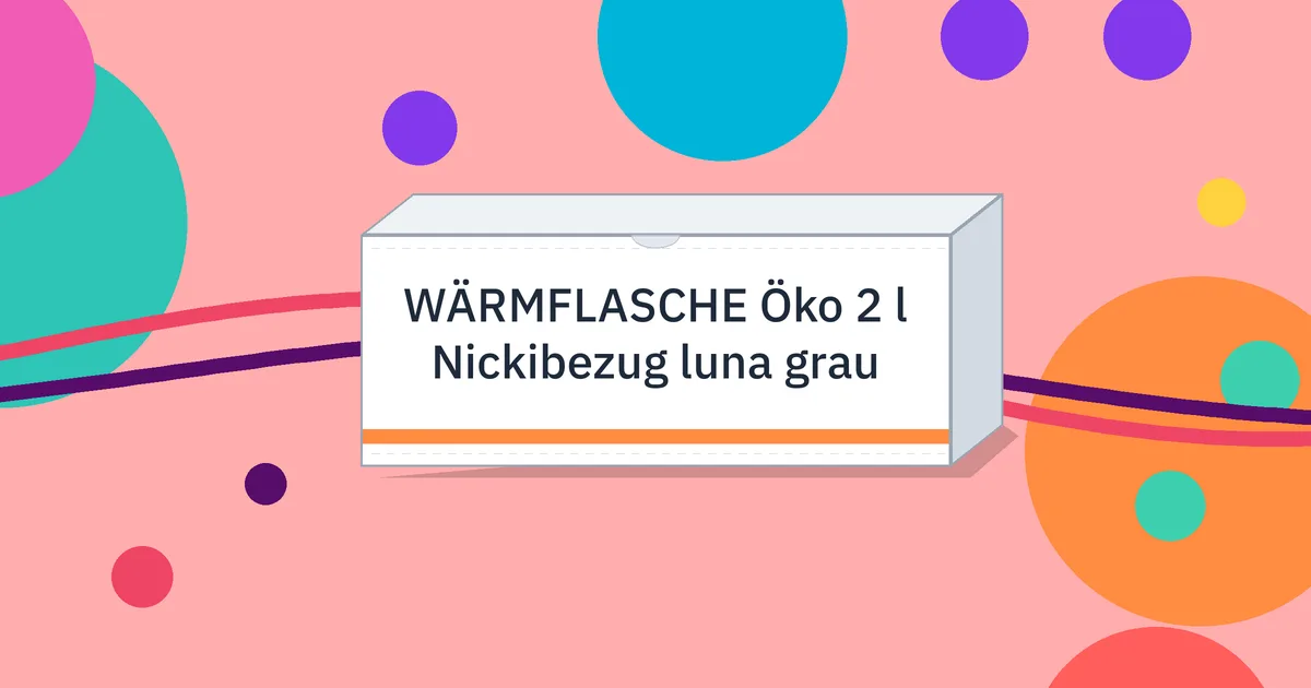 Symbolbild: Packung mit der Aufschrift WÄRMFLASCHE Öko 2 l Nickibezug luna grau (PZN 13836817) – Verfügbarkeit und Bezug in Apotheken in Frankfurt am Main