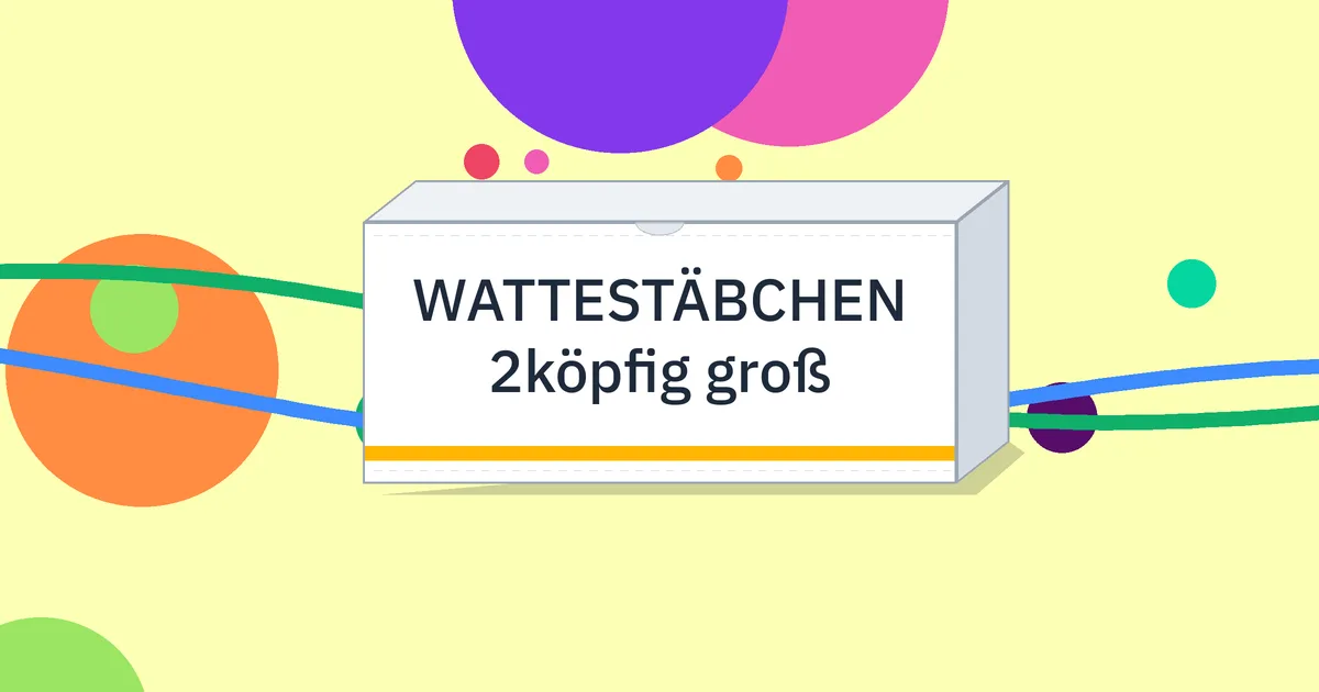 Symbolbild: Packung mit der Aufschrift WATTESTÄBCHEN 2köpfig groß (PZN 00145678) – Verfügbarkeit und Bezug in Apotheken in Frankfurt am Main