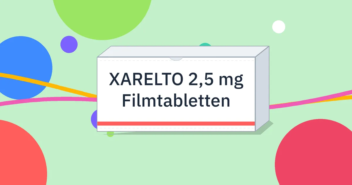 Symbolbild: Packung mit der Aufschrift XARELTO 2,5 mg Filmtabletten (PZN 12590136) – Verfügbarkeit und Bezug in Apotheken in Frankfurt am Main