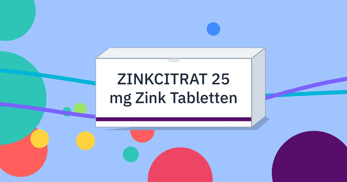 Symbolbild: Packung mit der Aufschrift ZINKCITRAT 25 mg Zink Tabletten (PZN 17589296) – Verfügbarkeit und Bezug in Apotheken in Frankfurt am Main