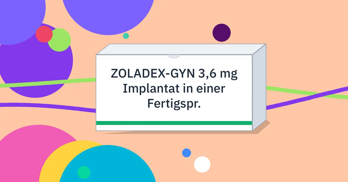 Symbolbild: Packung mit der Aufschrift ZOLADEX-GYN 3,6 mg Implantat in einer Fertigspr. (PZN 01545948) – Verfügbarkeit und Bezug in Apotheken in Frankfurt am Main