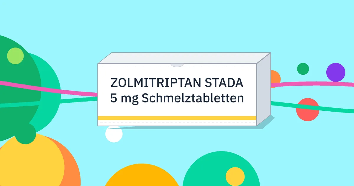 Symbolbild: Packung mit der Aufschrift ZOLMITRIPTAN STADA 5 mg Schmelztabletten (PZN 09389637) – Verfügbarkeit und Bezug in Apotheken in Frankfurt am Main