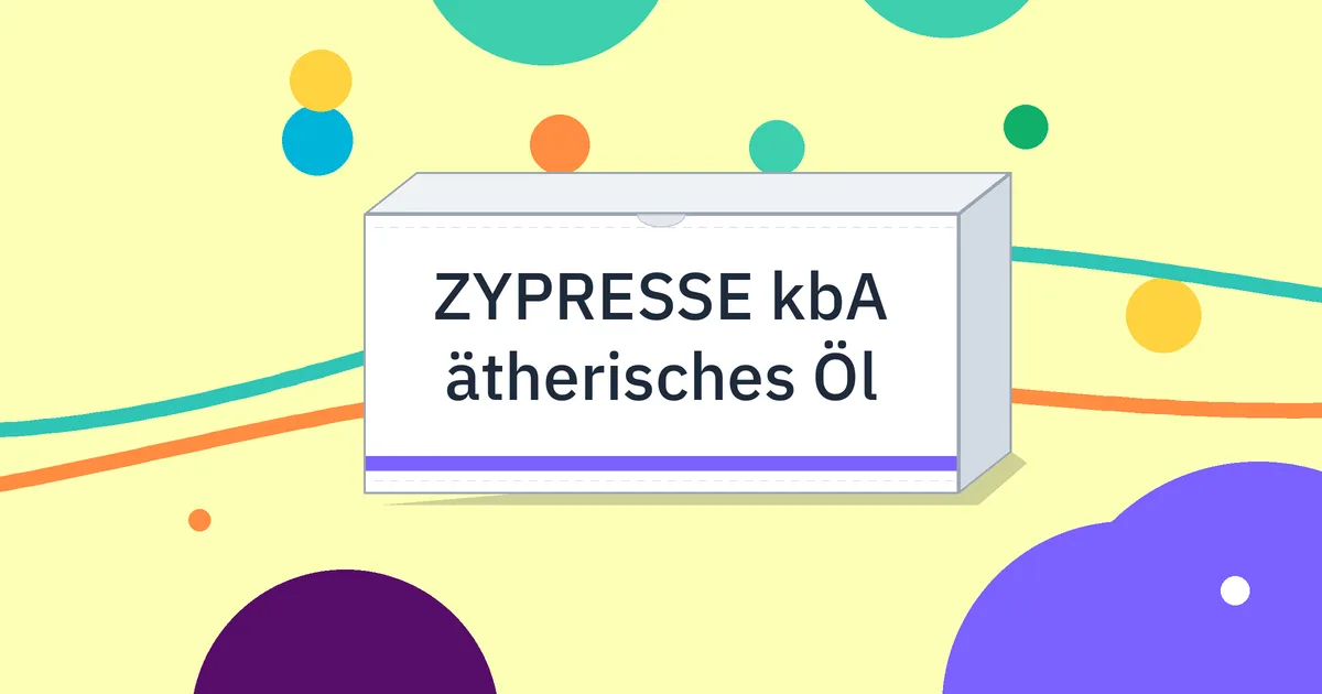 Symbolbild: Packung mit der Aufschrift ZYPRESSE kbA ätherisches Öl (PZN 00722638) – Verfügbarkeit und Bezug in Apotheken in Frankfurt am Main