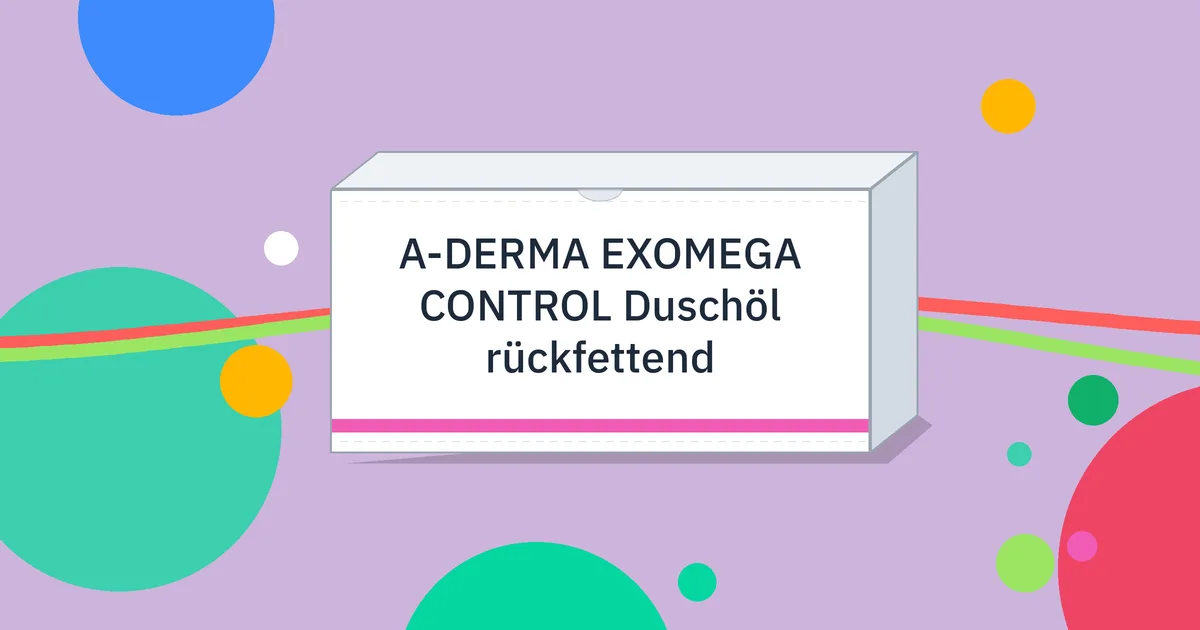 Symbolbild: Packung mit der Aufschrift A-DERMA EXOMEGA CONTROL Duschöl rückfettend (PZN 19732094) – Verfügbarkeit und Bezug in Apotheken in Frankfurt am Main