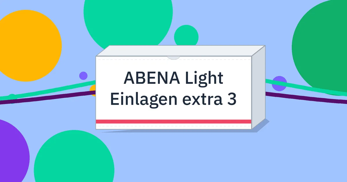 Symbolbild: Packung mit der Aufschrift ABENA Light Einlagen extra 3 (PZN 13702494) – Verfügbarkeit und Bezug in Apotheken in Frankfurt am Main