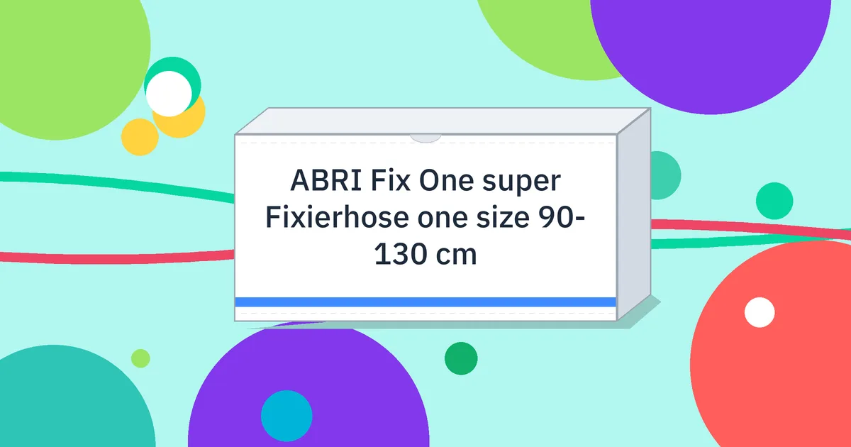 Symbolbild: Packung mit der Aufschrift ABRI Fix One super Fixierhose one size 90-130 cm (PZN 09382322) – Verfügbarkeit und Bezug in Apotheken in Frankfurt am Main