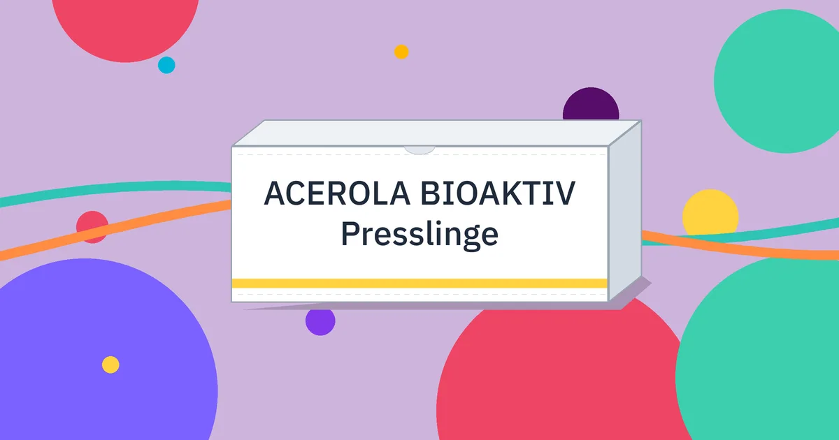 Symbolbild: Packung mit der Aufschrift ACEROLA BIOAKTIV Presslinge (PZN 14039974) – Verfügbarkeit und Bezug in Apotheken in Frankfurt am Main