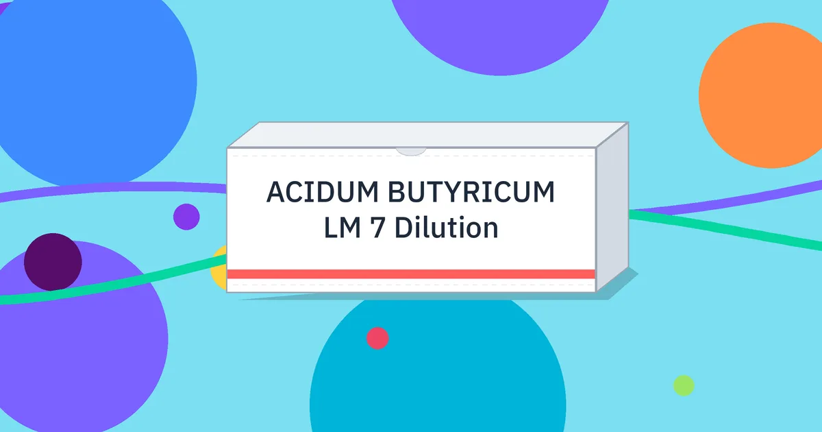 Symbolbild: Packung mit der Aufschrift ACIDUM BUTYRICUM LM 7 Dilution (PZN 13270511) – Verfügbarkeit und Bezug in Apotheken in Frankfurt am Main