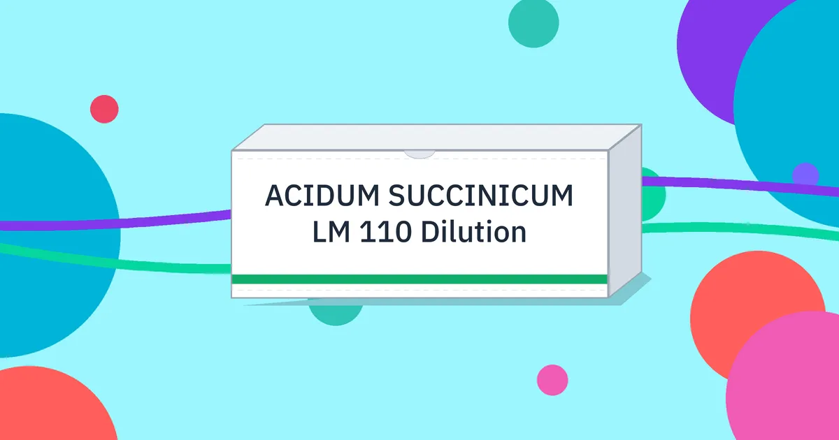 Symbolbild: Packung mit der Aufschrift ACIDUM SUCCINICUM LM 110 Dilution (PZN 13284482) – Verfügbarkeit und Bezug in Apotheken in Frankfurt am Main