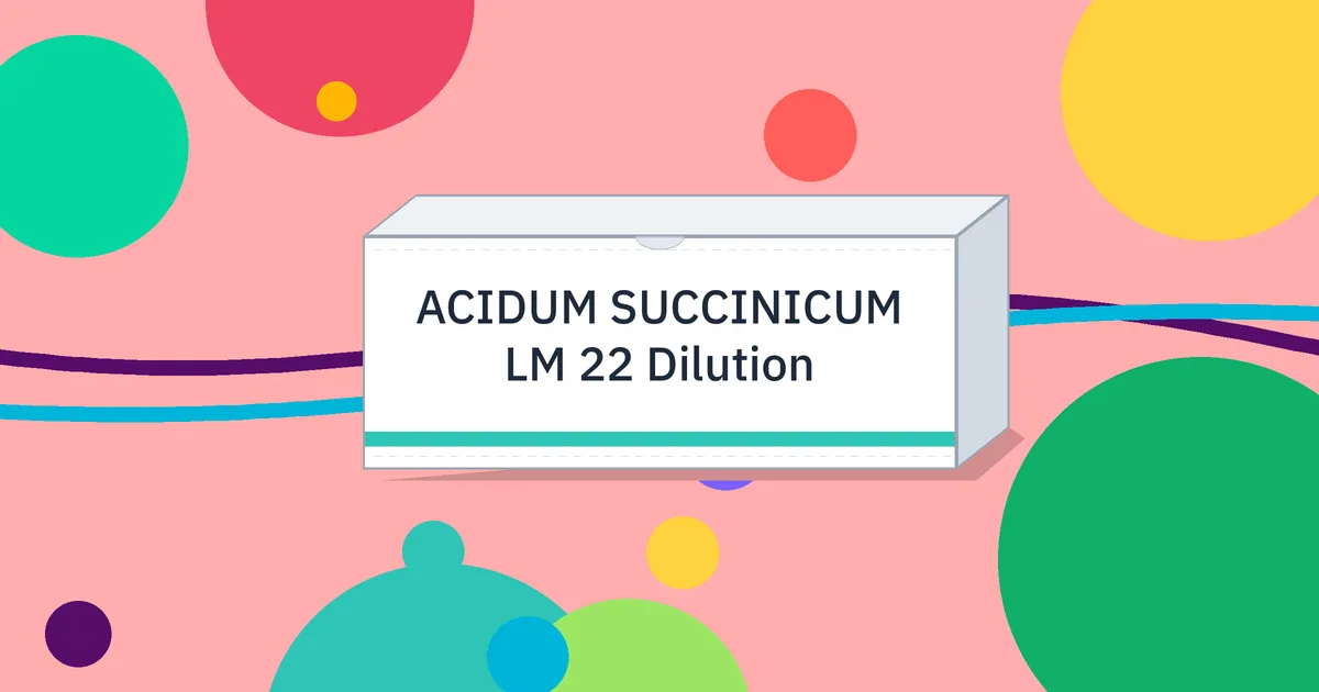Symbolbild: Packung mit der Aufschrift ACIDUM SUCCINICUM LM 22 Dilution (PZN 13284097) – Verfügbarkeit und Bezug in Apotheken in Frankfurt am Main