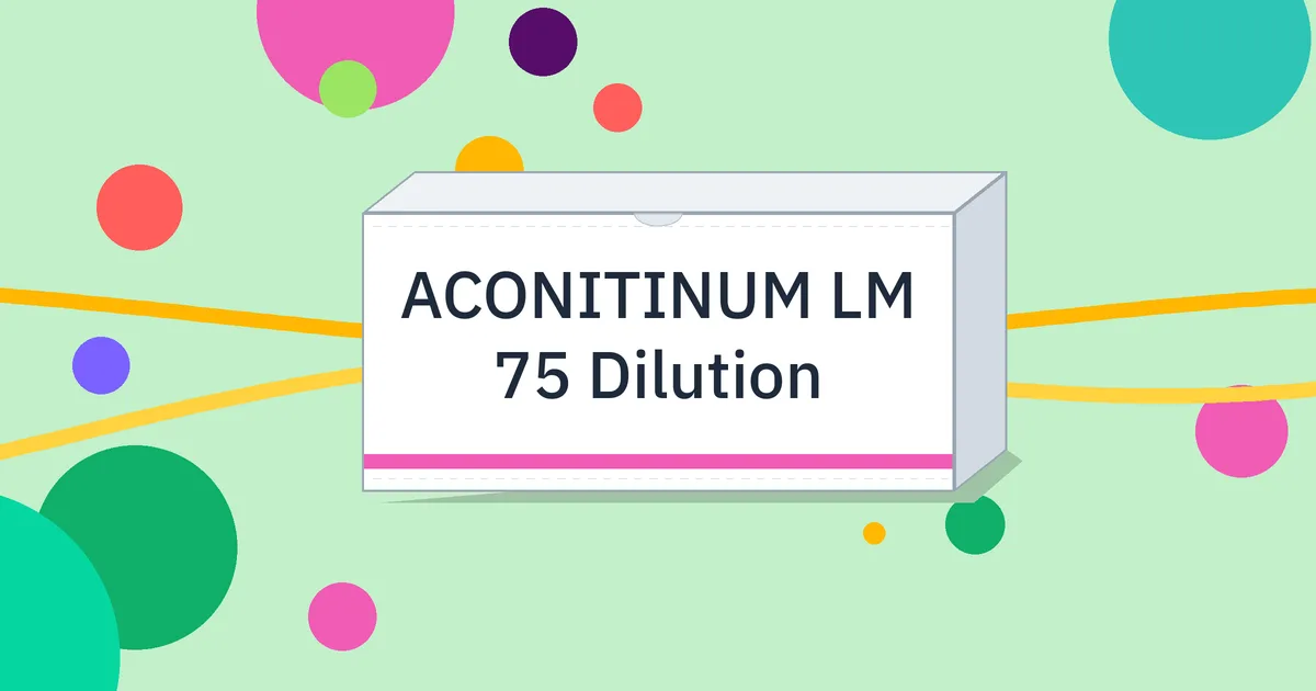 Symbolbild: Packung mit der Aufschrift ACONITINUM LM 75 Dilution (PZN 13290175) – Verfügbarkeit und Bezug in Apotheken in Frankfurt am Main