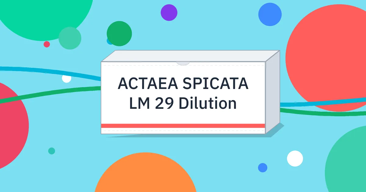 Symbolbild: Packung mit der Aufschrift ACTAEA SPICATA LM 29 Dilution (PZN 13293920) – Verfügbarkeit und Bezug in Apotheken in Frankfurt am Main