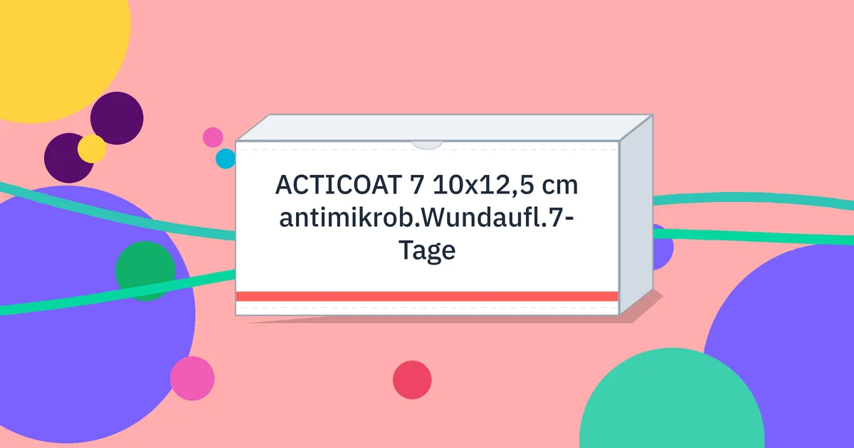 Symbolbild: Packung mit der Aufschrift ACTICOAT 7 10x12,5 cm antimikrob.Wundaufl.7-Tage (PZN 01885756) – Verfügbarkeit und Bezug in Apotheken in Frankfurt am Main