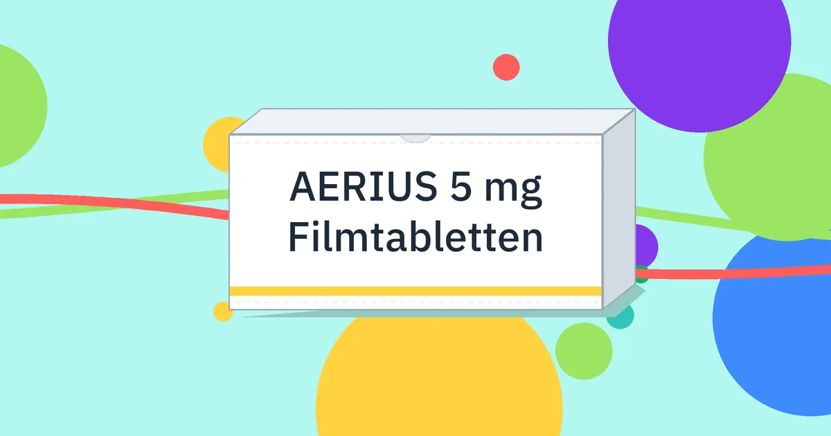 Symbolbild: Packung mit der Aufschrift AERIUS 5 mg Filmtabletten (PZN 05124528) – Verfügbarkeit und Bezug in Apotheken in Frankfurt am Main