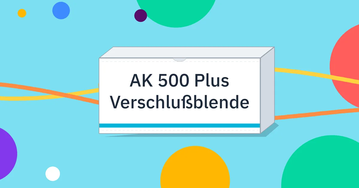 Symbolbild: Packung mit der Aufschrift AK 500 Plus Verschlußblende (PZN 16331851) – Verfügbarkeit und Bezug in Apotheken in Frankfurt am Main