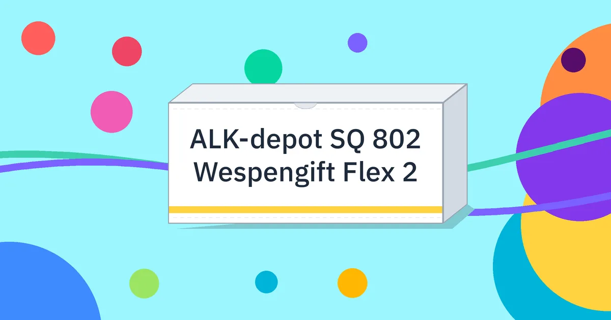 Symbolbild: Packung mit der Aufschrift ALK-depot SQ 802 Wespengift Flex 2 (PZN 17924056) – Verfügbarkeit und Bezug in Apotheken in Frankfurt am Main