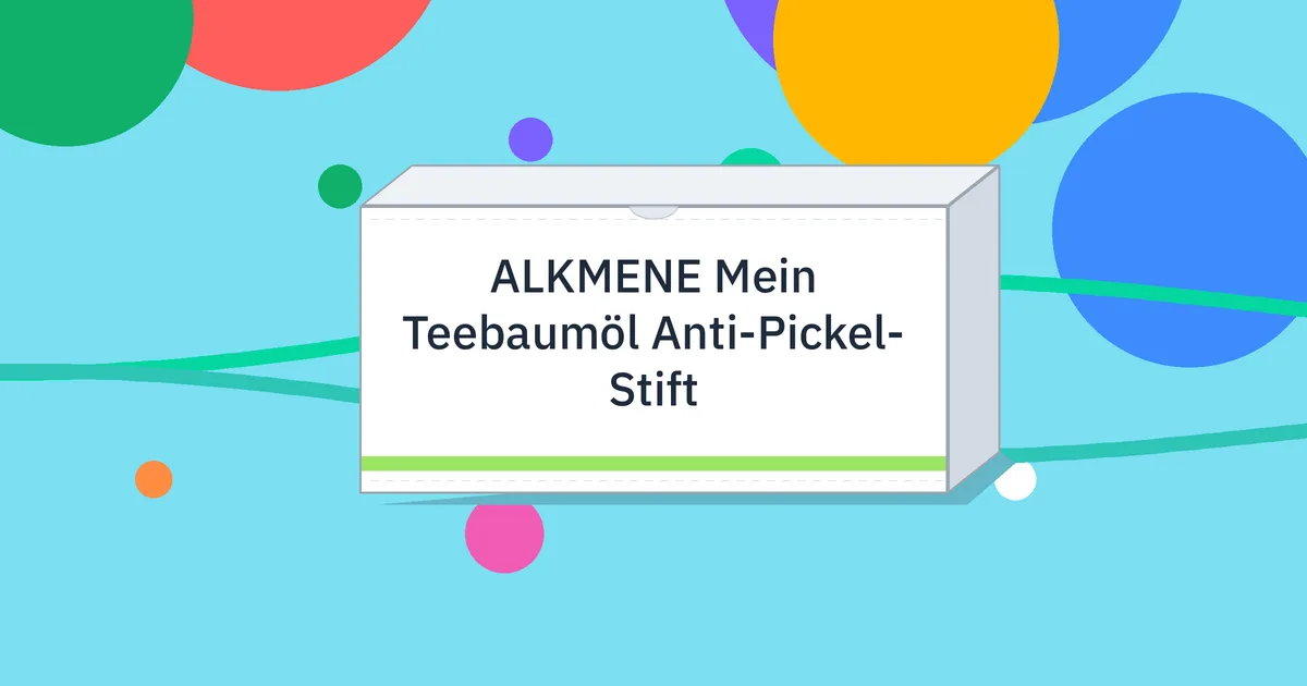Symbolbild: Packung mit der Aufschrift ALKMENE Mein Teebaumöl Anti-Pickel-Stift (PZN 17638646) – Verfügbarkeit und Bezug in Apotheken in Frankfurt am Main