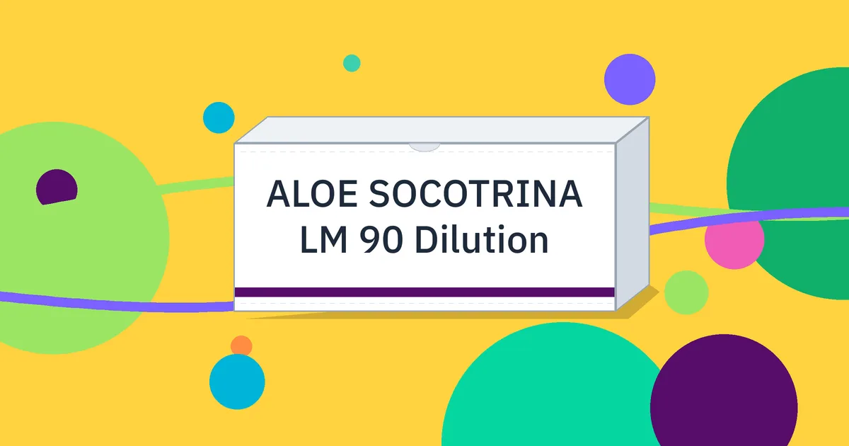 Symbolbild: Packung mit der Aufschrift ALOE SOCOTRINA LM 90 Dilution (PZN 13313657) – Verfügbarkeit und Bezug in Apotheken in Frankfurt am Main