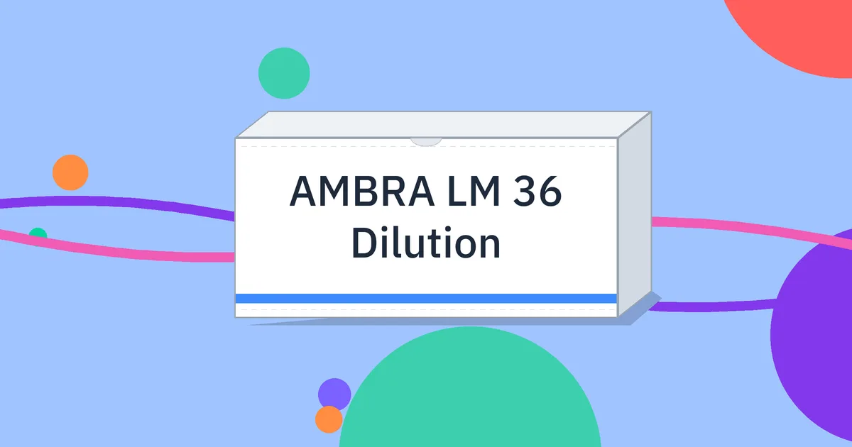 Symbolbild: Packung mit der Aufschrift AMBRA LM 36 Dilution (PZN 12759983) – Verfügbarkeit und Bezug in Apotheken in Frankfurt am Main