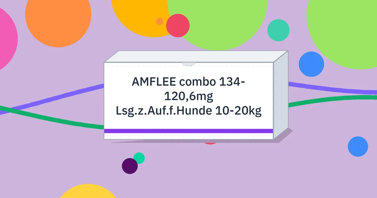 Symbolbild: Packung mit der Aufschrift AMFLEE combo 134-120,6mg Lsg.z.Auf.f.Hunde 10-20kg (PZN 13921687) – Verfügbarkeit und Bezug in Apotheken in Frankfurt am Main