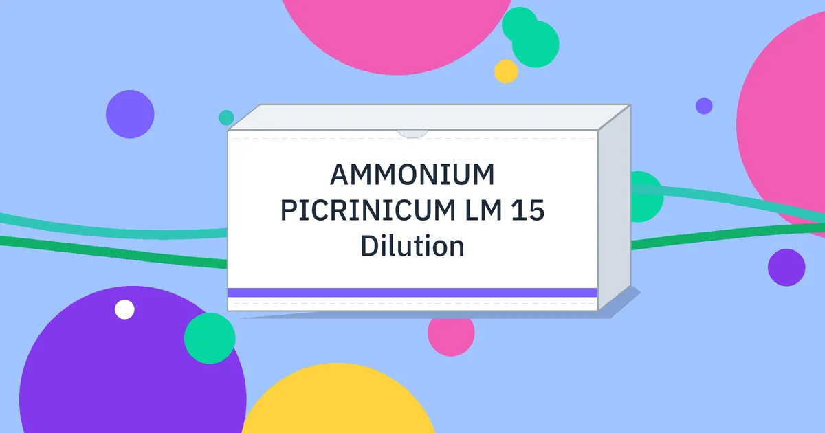 Symbolbild: Packung mit der Aufschrift AMMONIUM PICRINICUM LM 15 Dilution (PZN 13322774) – Verfügbarkeit und Bezug in Apotheken in Frankfurt am Main