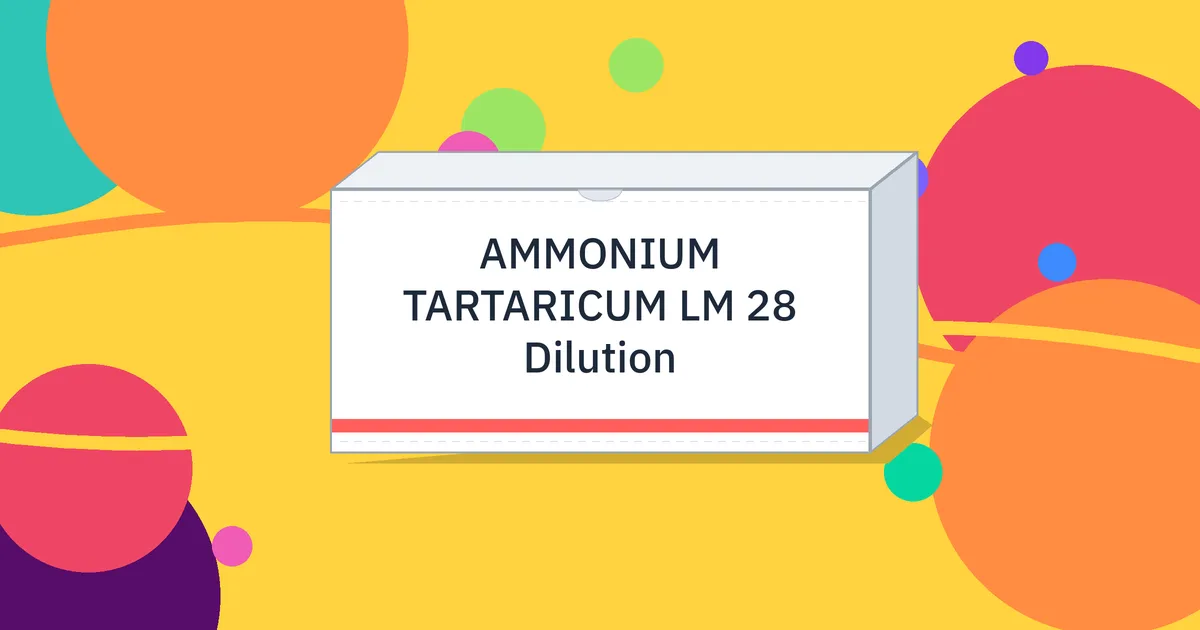 Symbolbild: Packung mit der Aufschrift AMMONIUM TARTARICUM LM 28 Dilution (PZN 12761721) – Verfügbarkeit und Bezug in Apotheken in Frankfurt am Main