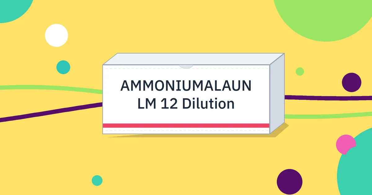 Symbolbild: Packung mit der Aufschrift AMMONIUMALAUN LM 12 Dilution (PZN 13324649) – Verfügbarkeit und Bezug in Apotheken in Frankfurt am Main