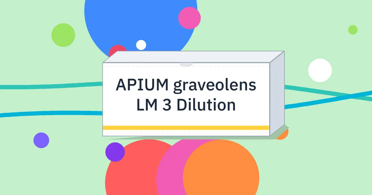 Symbolbild: Packung mit der Aufschrift APIUM graveolens LM 3 Dilution (PZN 13377999) – Verfügbarkeit und Bezug in Apotheken in Frankfurt am Main