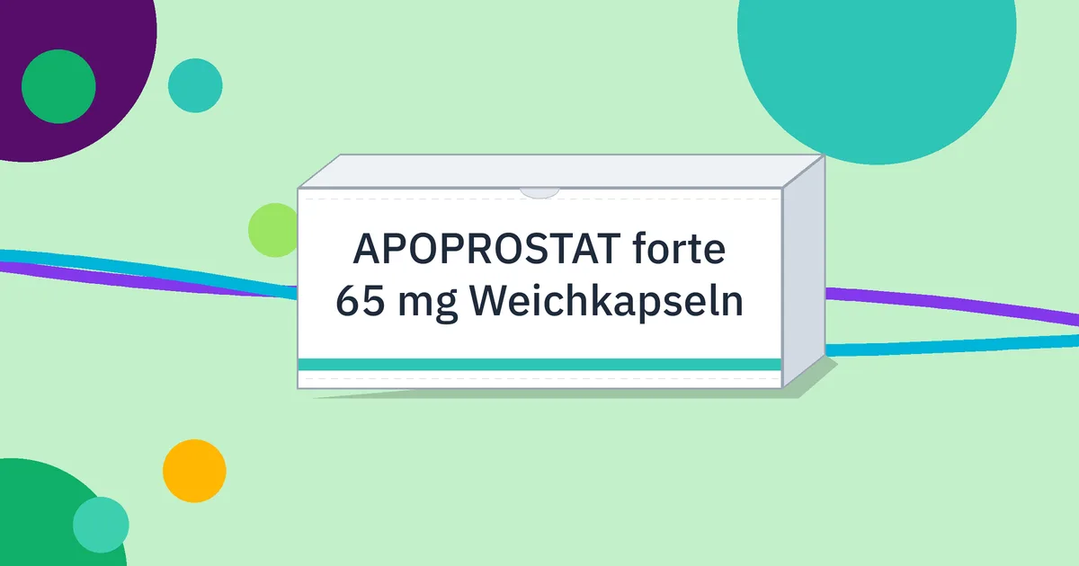 Symbolbild: Packung mit der Aufschrift APOPROSTAT forte 65 mg Weichkapseln (PZN 17490540) – Verfügbarkeit und Bezug in Apotheken in Frankfurt am Main