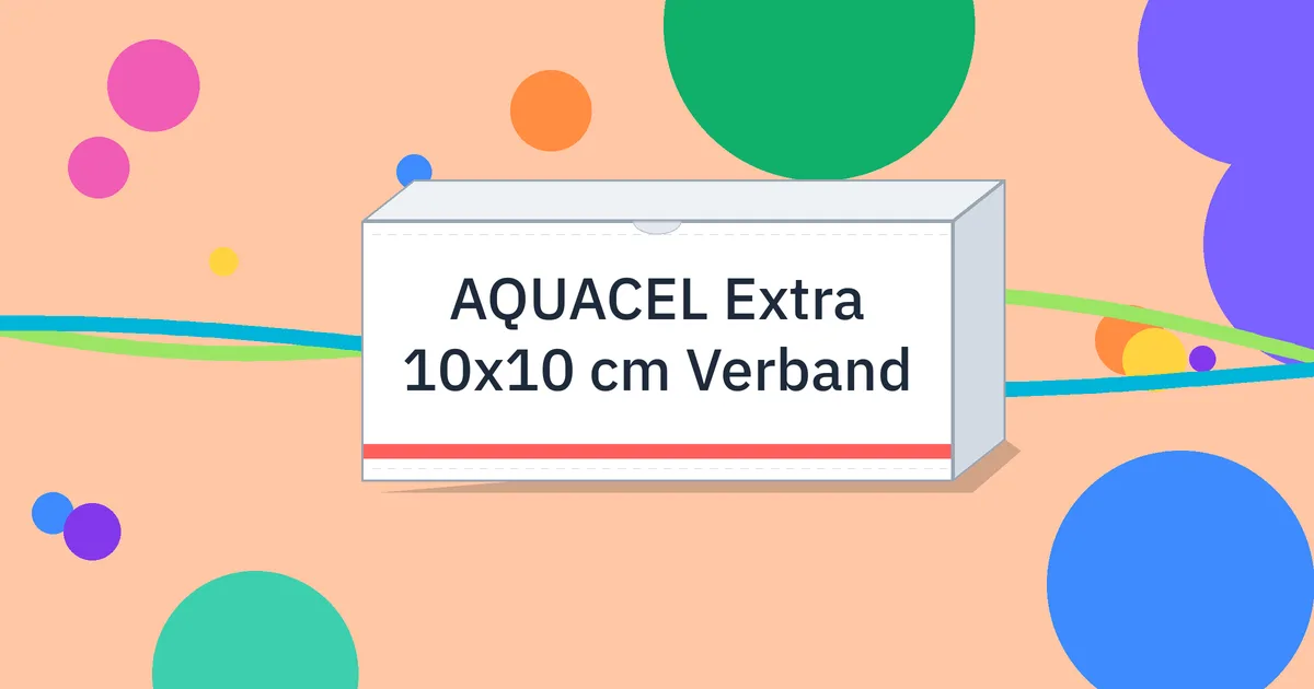 Symbolbild: Packung mit der Aufschrift AQUACEL Extra 10x10 cm Verband (PZN 19958898) – Verfügbarkeit und Bezug in Apotheken in Frankfurt am Main