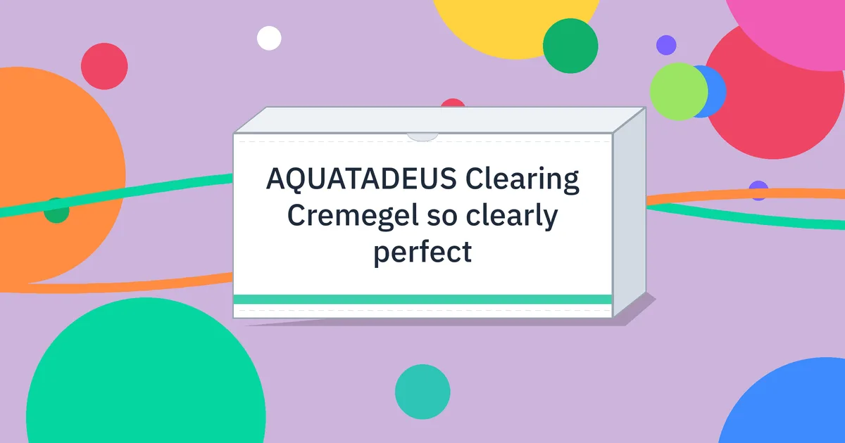 Symbolbild: Packung mit der Aufschrift AQUATADEUS Clearing Cremegel so clearly perfect (PZN 15740725) – Verfügbarkeit und Bezug in Apotheken in Frankfurt am Main