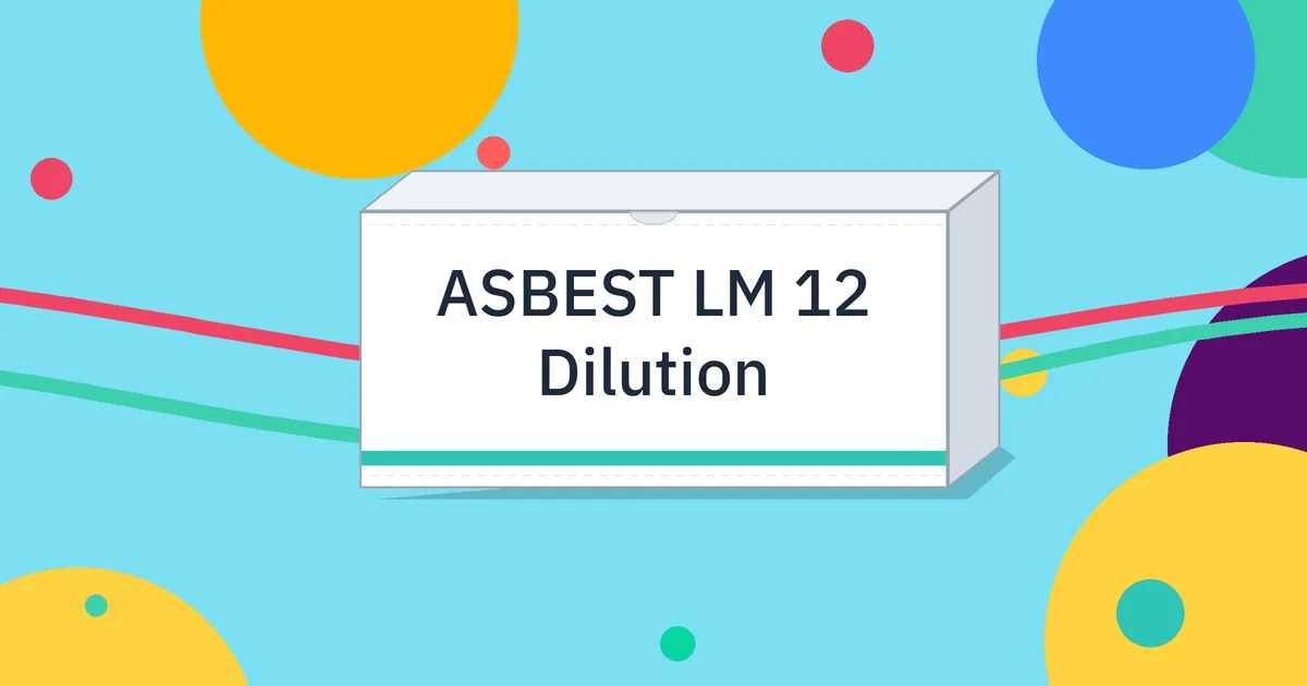Symbolbild: Packung mit der Aufschrift ASBEST LM 12 Dilution (PZN 13398292) – Verfügbarkeit und Bezug in Apotheken in Frankfurt am Main