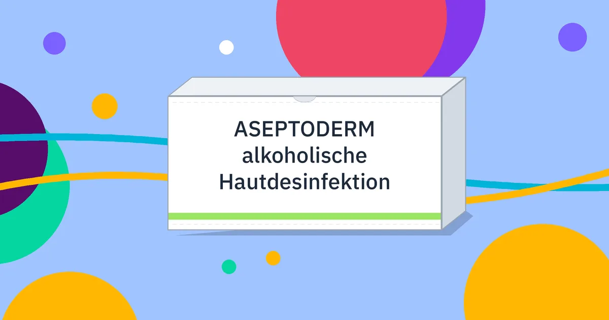 Symbolbild: Packung mit der Aufschrift ASEPTODERM alkoholische Hautdesinfektion (PZN 00143662) – Verfügbarkeit und Bezug in Apotheken in Frankfurt am Main