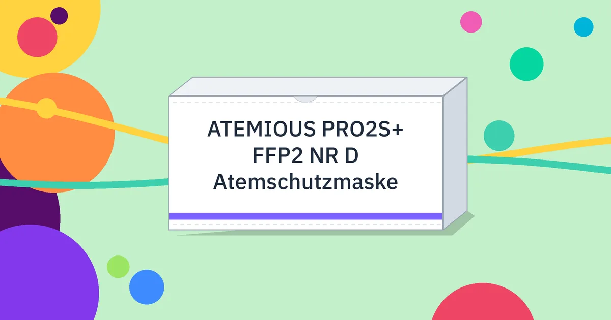Symbolbild: Packung mit der Aufschrift ATEMIOUS PRO2S+ FFP2 NR D Atemschutzmaske (PZN 20604214) – Verfügbarkeit und Bezug in Apotheken in Frankfurt am Main