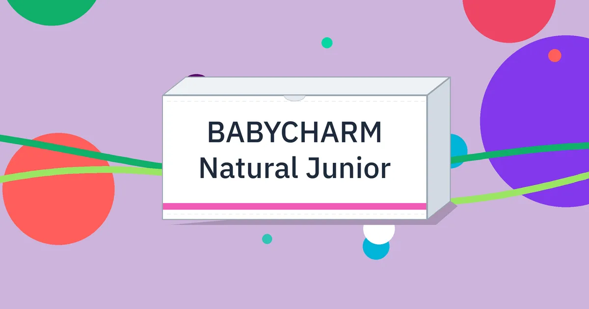 Symbolbild: Packung mit der Aufschrift BABYCHARM Natural Junior (PZN 07550011) – Verfügbarkeit und Bezug in Apotheken in Frankfurt am Main