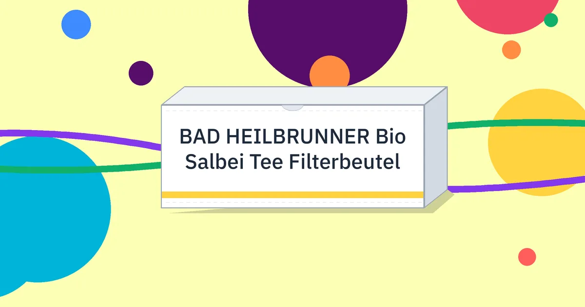 Symbolbild: Packung mit der Aufschrift BAD HEILBRUNNER Bio Salbei Tee Filterbeutel (PZN 18825126) – Verfügbarkeit und Bezug in Apotheken in Frankfurt am Main