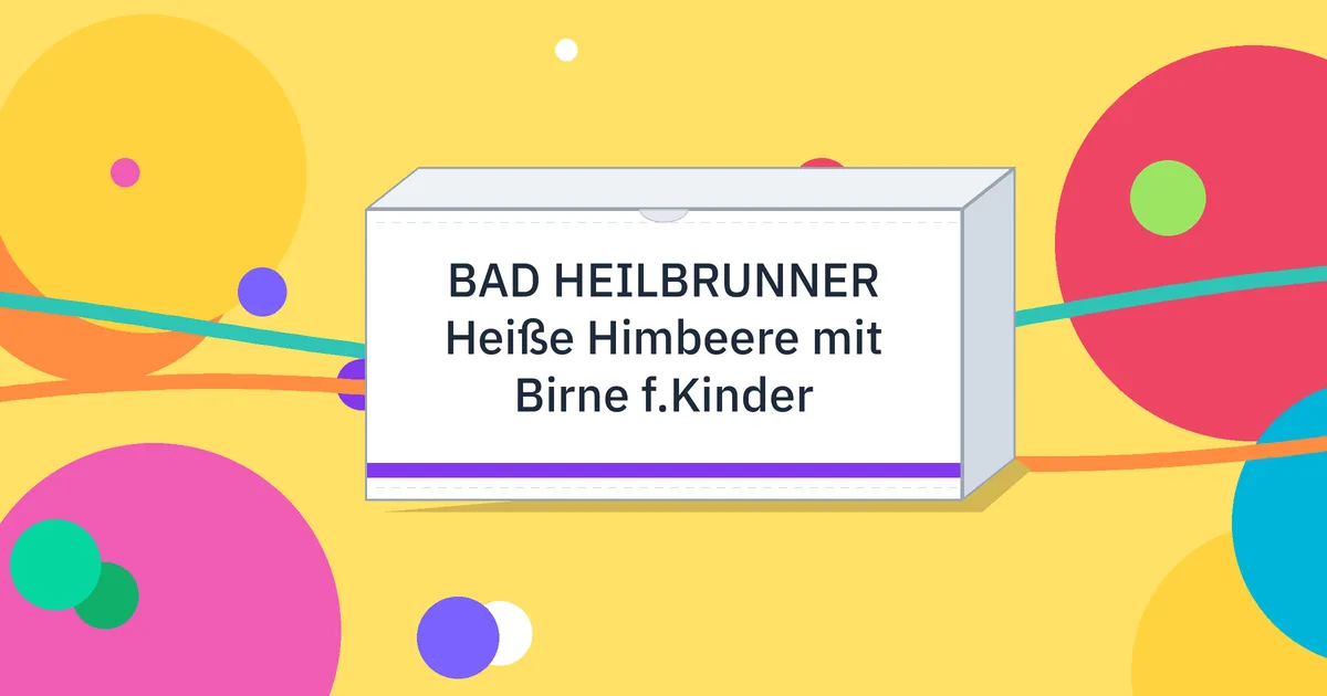Symbolbild: Packung mit der Aufschrift BAD HEILBRUNNER Heiße Himbeere mit Birne f.Kinder (PZN 18455422) – Verfügbarkeit und Bezug in Apotheken in Frankfurt am Main