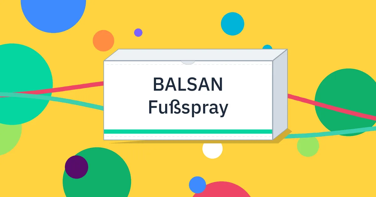 Symbolbild: Packung mit der Aufschrift BALSAN Fußspray (PZN 03095774) – Verfügbarkeit und Bezug in Apotheken in Frankfurt am Main