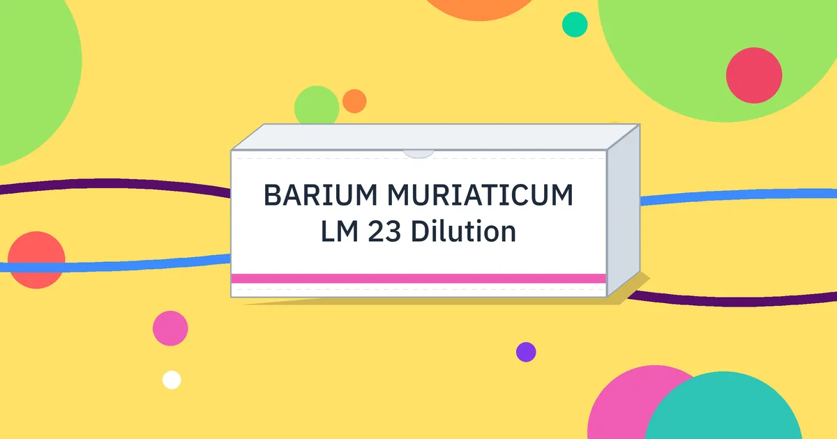 Symbolbild: Packung mit der Aufschrift BARIUM MURIATICUM LM 23 Dilution (PZN 12790415) – Verfügbarkeit und Bezug in Apotheken in Frankfurt am Main
