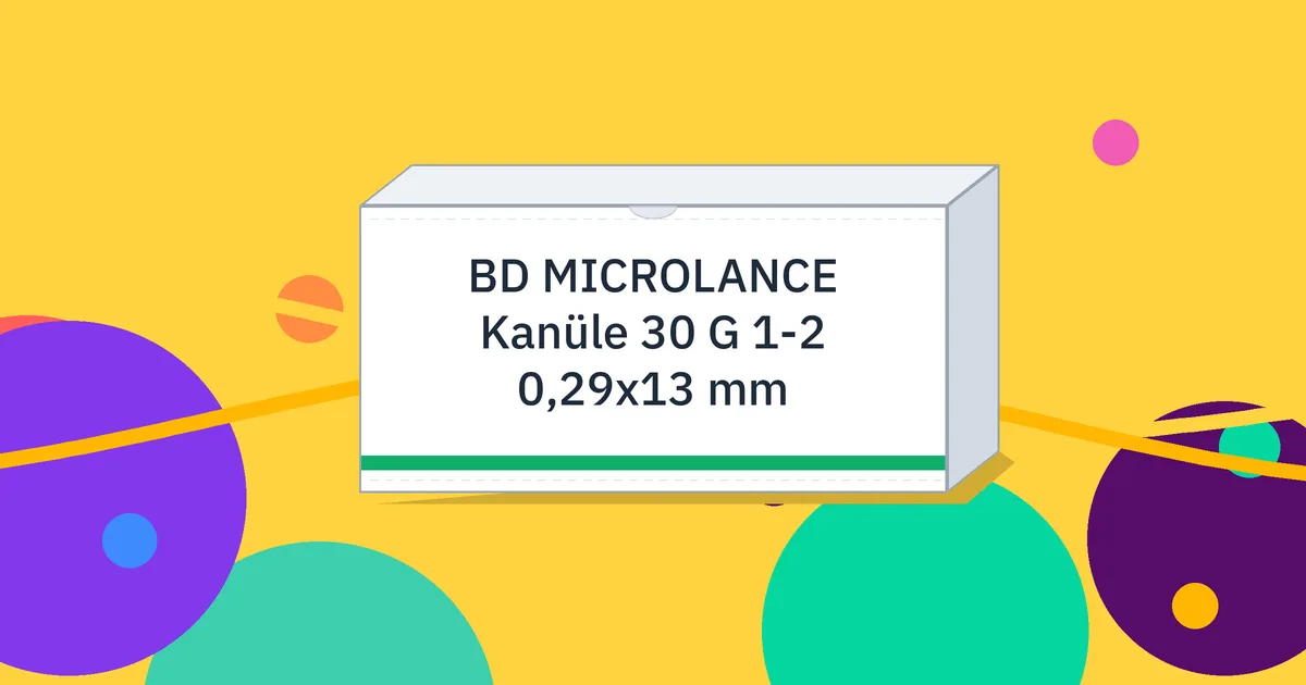 Symbolbild: Packung mit der Aufschrift BD MICROLANCE Kanüle 30 G 1-2 0,29x13 mm (PZN 16150457) – Verfügbarkeit und Bezug in Apotheken in Frankfurt am Main