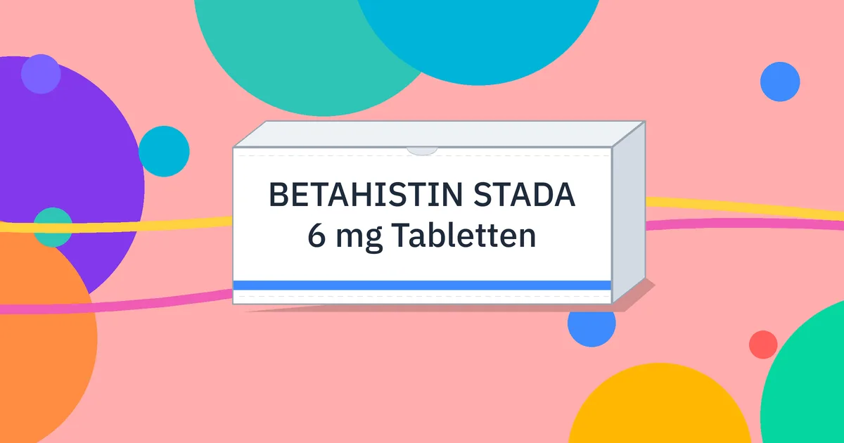 Symbolbild: Packung mit der Aufschrift BETAHISTIN STADA 6 mg Tabletten (PZN 17971392) – Verfügbarkeit und Bezug in Apotheken in Frankfurt am Main
